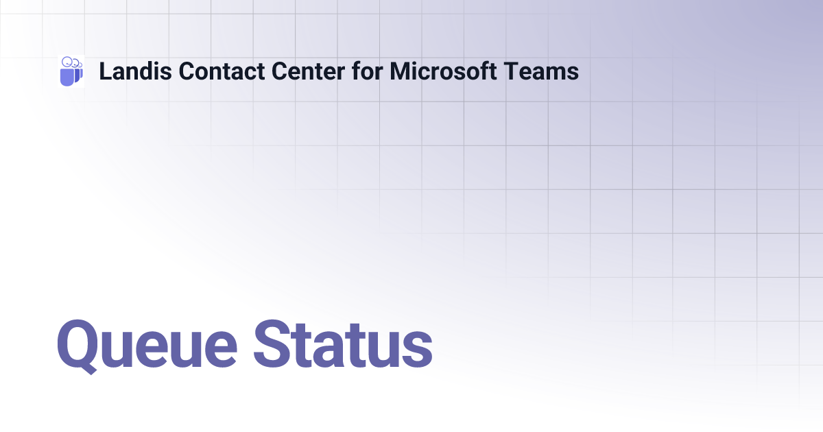 Queue Status | Landis Contact Center for Microsoft Teams
